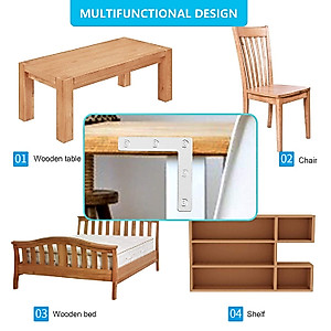 10 Pieces Stainless Steel L Braces (3.1 x 3.1 inch，80 x 80 mm) Flat Corner Braces, Corner Brackets Joint Right Angle Bracket, 55 Pieces Screws Included
