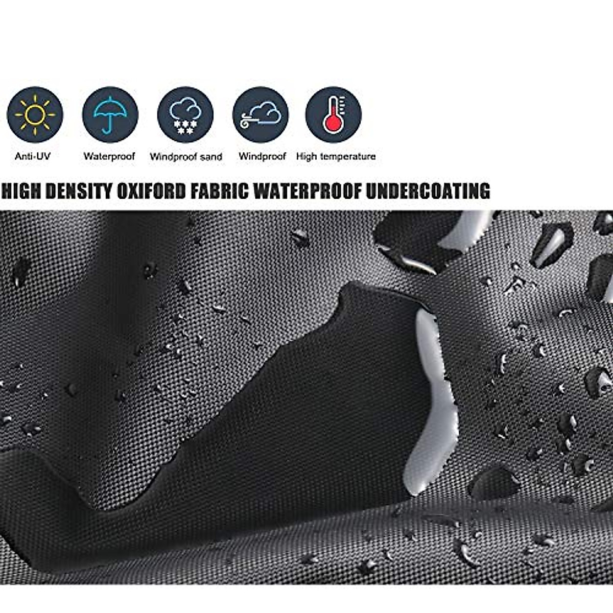 POMER Round BBQ Grill Cover 30inch, Waterproof Oxford Fabric Garden Barbecue Cover with Drawstring Cord
