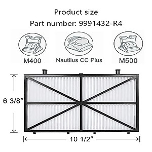 4 Packs 9991432-R4 Filter Ultra Fine Cartridge Filter Panels (Not for Nautilus CC) Ultra Fine Filters Compatible Nautilus CC Plus & Dolphin M200 M400