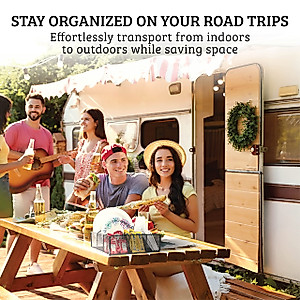 ELTOW Silverware Holder and Paper Plater Organizer for Countertop, 6 Compartment Utensil Caddy for Parties, Home, Office or RV Lifestyle (Black)