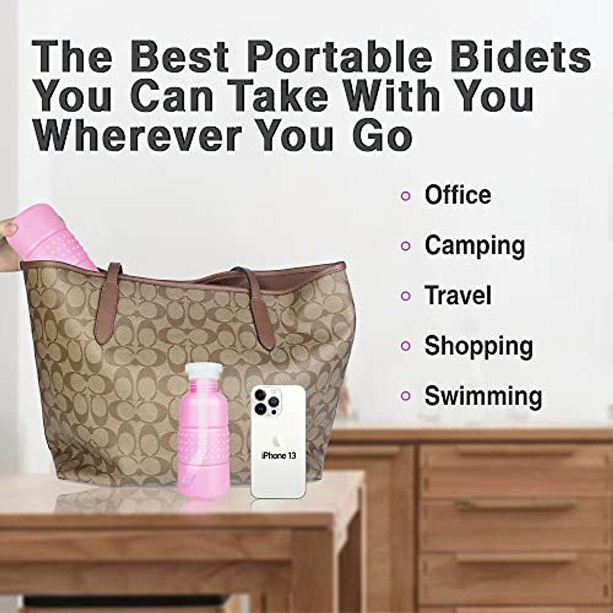 TopQuaFocus Peri Bottle for Postpartum Essentials 12oz Portable Bidet for Travel • Toilet Bidet Sprayer Men Women 350ml Bidet Bottle with 2 Heads for Outdoor,Camping,Travling,Driver,Personal Hygiene