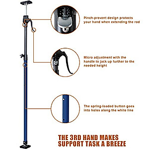 XINQIAO Third Hand Tool 3rd Hand Support System, Premium Steel Support Rod with 154 LB Capacity for Cabinet Jack, Drywall Jack& Cargo Bars, 49.2 IN- 114.2 IN Long, 4 PC, Blue