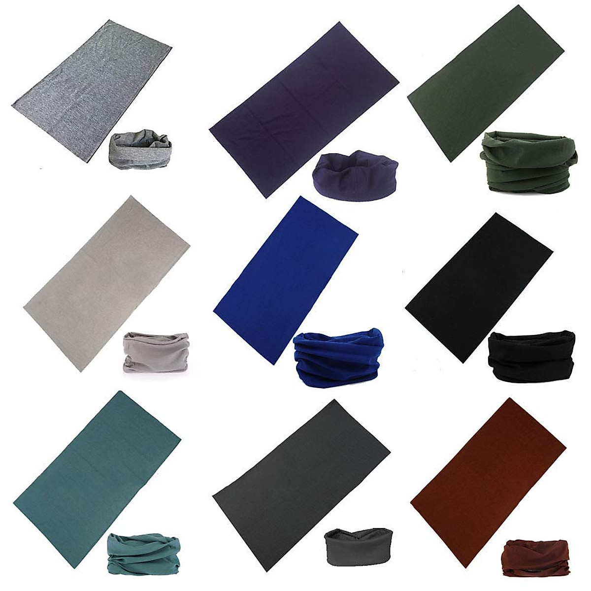 VCZUIUC Headwear Bandana Head Wrap Face Scarf Mask Neck Warmer Balaclava for Sports (One Size, LE-9)