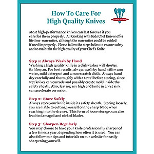 Cooking with Kids - My First Chef's Knife for Kids - (Royal/Navy) w/Protective Safety Sheath - German Stainless Steel - Curved Finger Shield/Children