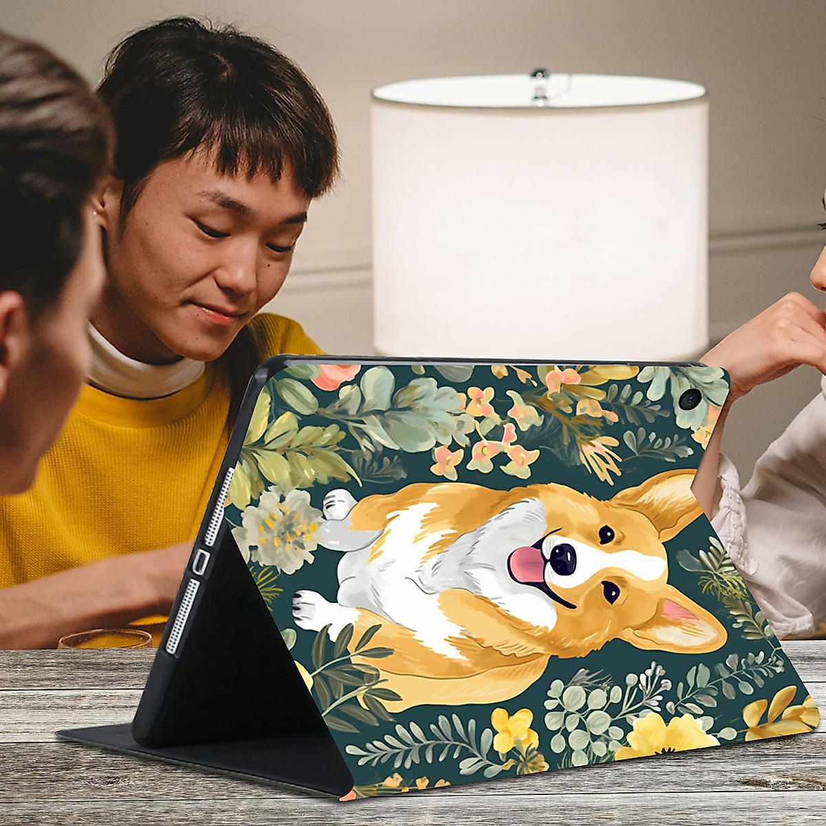 BFDHGQZC for Fire HD 10 & 10 Plus Tablet Case (11th Generation, 2021 Release),Shockproof Stand Protive Cover with Pen Holder and Auto Wake/Sleepd for Kindle Fire 10,Dog Flower