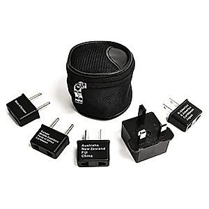 Ceptics International Worldwide Travel Plug Adapter 5 Piece Set, Great for Cell Phones, Battery Chargers, Laptops to Work in Most Countries