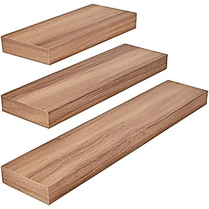 Kiera Grace kieragrace KG Maine Floating Shelves-Golden Oak, 12", 16", 24", Set of 3 Wall Organization
