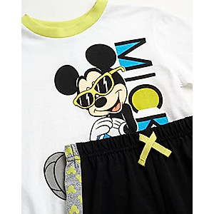 Disney Baby Boys Short Set - 2 Piece T-Shirt and Shorts - Mickey Mouse, Toy Story, Winnie the Pooh Youth Clothing Set (2T-7), Size 3T, Mickey Sunglasses