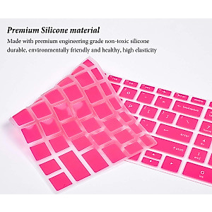 Keyboard Cover for 15.6" HP Laptop 15-DW/DY/CB/CC/CD/BW/BS/EF 15M-BQ/BP/CP 15-dy2703dx/dy2702dx/y5073dx/dy5033dx/dy2173nr/dw0083wm,HP 17.3" Laptop/HP Envy 17t 17M Touch/HP Pavilion 17 Skin-Hot Pink
