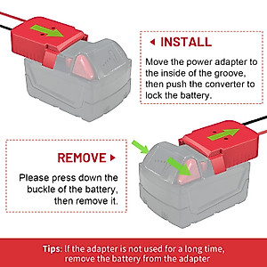 Kzreect Power Wheels Adapter for Milwaukee M18 Battery Adapter, 18V Power Wheels Battery Converter Kit with Fuses Holder and Switch, Wire Terminals, 12AWG Wire for DIY (1-Pack)
