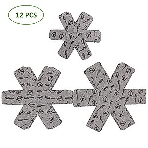 Pot and Pan Protectors, Set of 12 and 3 Different Size, Cookware Protector Set/Pots and Pans Dividers/Pans Separator Anti-Slip to Avoid Scratching or Marring When Stacking