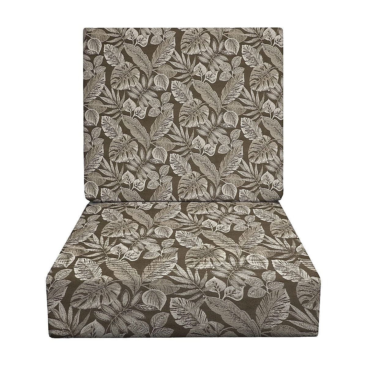RSH DECOR: Deep Seating Foam Cushion Set | 24” x 24” Seat | All-Weather Spun Fabric | Water and Fade-Resistant | Outdoor Chair Cushion Set for Patio Furniture | Casco Pewter