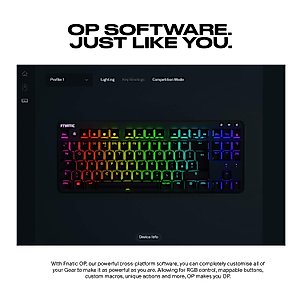 Fnatic miniSTREAK Speed LED Backlit RGB Mechanical TKL Gaming Keyboard, Speed Silver Switches, Small Compact Portable Tenkeyless Layout Pro Esports Gaming Keyboard (US Layout)