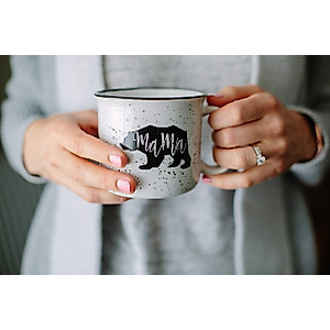 CAM N HONEY Farmhouse Mama Bear & Papa Bear Funny Campfire Couples Coffee Mug Set | 14oz Ceramic Mugs | Mama Bear Mug, Papa Bear Mug | Perfect for Parents