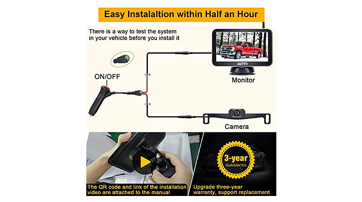 AMTIFO Wireless Backup Camera HD 1080P for Safe Parking & Reversing