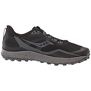 Saucony Men's Core Peregrine 12 Trail Running Shoe, Black/Charcoal, 9.5