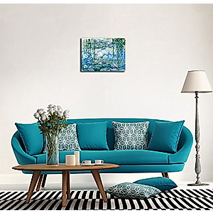 Wieco Art Water Lilies Floral Canvas Prints Wall Art by Claude Monet Famous Oil Paintings Flowers Reproduction for Kitchen Bedroom Bathroom Home Decor Modern Classic Landscape Pictures Giclee Artwork