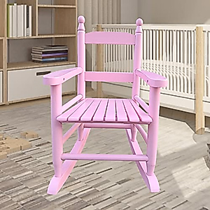 Pvillez Kids Rocking Chair for Toddlers, Childs Rocker Chair, Wooden Rocking Lounge Chairs for Girl Boy Indoor Outdoor Features Classic Rocker Design and Hardwood Construction