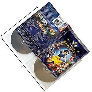 CheckOutStore 2 Disc DVD Storage CPP Sleeves: Space-Saving, Full DVD Cover Artwork Display & Booklet, Scratch & Dust Protection, Premium Quality (Pack of 50)