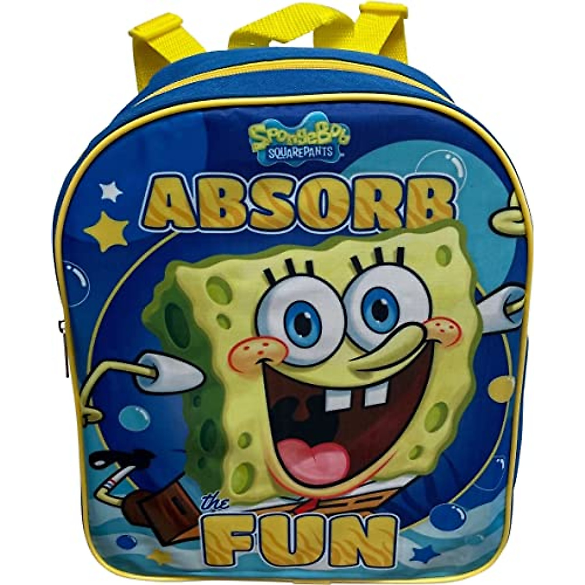 Ruz Sponge Bob Toddle Boy 12 Inch Mini Backpack (Blue-Yellow)