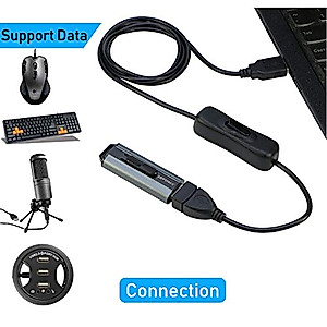 RIITOP USB Extension Cable with ON/Off Switch USB Male to Female Cable Support (Data and Power) for USB Headset, LED Strips(2-Pack)
