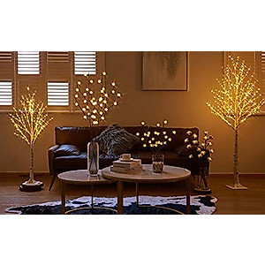 LITBLOOM Lighted Birch Twig Tree with Fairy Lights 4FT 200 LED 6FT 330 LED Lights for Indoor Outdoor Home Christmas Decoration