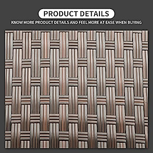 Outdoor Wicker Coffee Table Patio Furniture Garden Rattan 2-Layer Glass Table with Storage and Furniture Cover, Brown