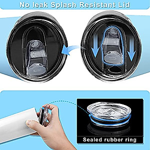 YiePhiot 20 oz Skinny Tumbler Replacement Lids Spill Proof Splash Resistant Lids Covers for 2.76in Cup Mouth Compatible with YETI Rambler and More Tumbler Cups (20 oz, 2 Pack)