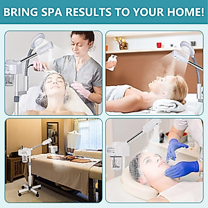 Nova Microdermabrasion Professional 2 in 1 Facial Steamer for Face Deep Cleaning Ozone Face Steamer with 5X Magnifying Lamp Hot Mist Function for Salon Spa Home Beauty Equipment