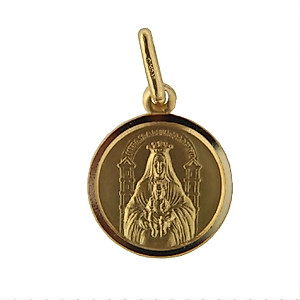 amalia 18K Solid Yellow Gold Our Lady of Coromoto Medal 13mm=0.51 inch