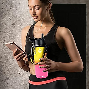 XccMe Insulated Water Bottle,22 oz Water Bottles,2Pack Stainless Steel Water Bottles,Double Wall Metal Water Bottle with Straw,Silicone Boot and Paracord Handle,Sports Water Bottle(WaveSunset)