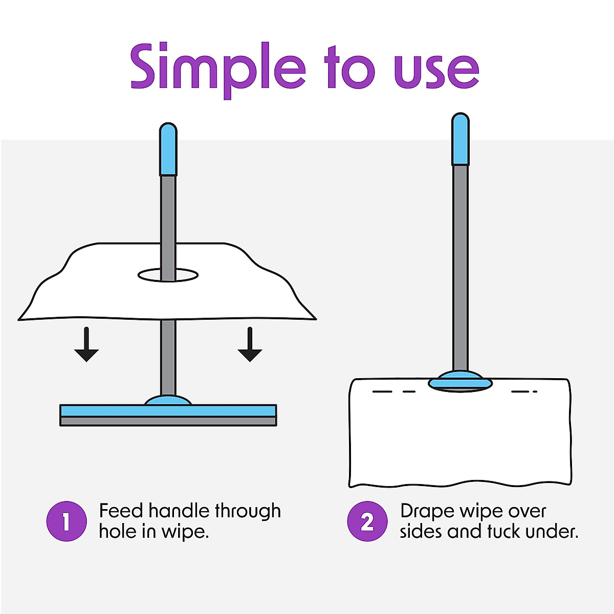 Wipex Cuban Mop Pole and Squeegee Tool - 51" Expandable Squeegee for Windows or Floor, Use for Cuban Style Mop for Efficient Cleaning, Durable and Versatile, Ideal for Home and Professional Use