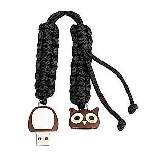 Real 32GB USB Flash Drive, Cartoon Brown Owl Hand Strap Bangle Bracelet USB Thumb Pen Drive U Disk, Hand Rope Wristband Backup Memory Stick Data Storage Jump Drive for Students Gift