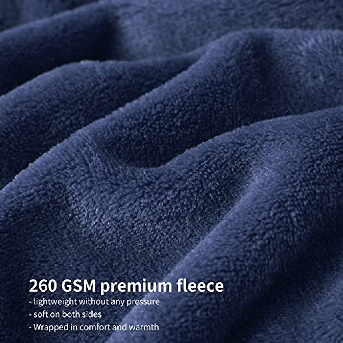 RUIKASI Fleece Throw Blanket Single - Plush Fuzzy Flannel Blanket Navy Blue for Single Size Bed, Super Soft Warm Blanket for Sofa and Couch, Fluffy Blanket 50x60 Inches