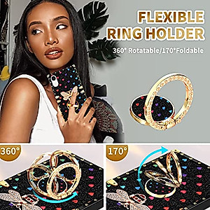 Loheckle for Square iPhone XR Case, Designer Retro Luxury Cases for Women with Ring Stand Holder and Lanyard, Stylish Bee Cute Cover for iPhone XR 6.1 Inch