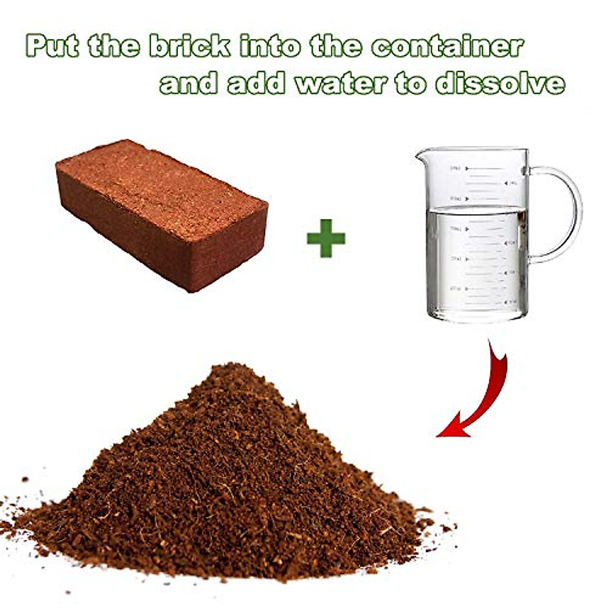 Coco Coir Bricks for Plants - Compressed Coconut Fiber Substrate Garden Coir Plant Soil for Vegetables Flowers Berries Planting, Reptile Bedding(3 Pack)