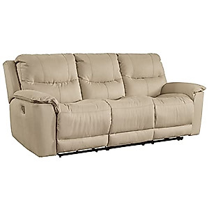 Signature Design by Ashley Next-Gen Gaucho PWR REC Sofa with ADJ Headrest, 91"W x 41"D x 41"H, Beige