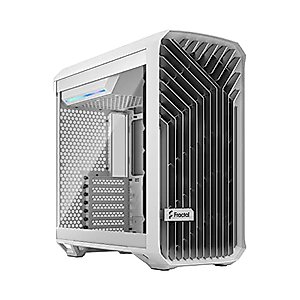 Fractal Design Torrent Compact White - Clear Tint Tempered Glass Side Panel - Open Grille for Maximum air Intake - Two 180mm PWM Fans Included - Type C - ATX Airflow Mid Tower PC Gaming Case