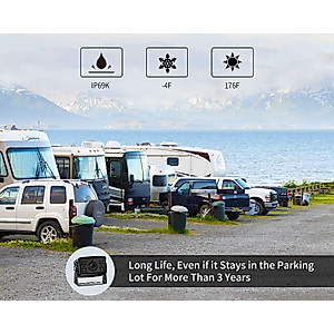 FOOKOO Ⅱ HD Backup Camera System Kit,7''1080P Reversing Monitor+IP69 Waterproof Rear View Camera,Sharp CCD Chip, 100% Not Wash Up,Truck/Semi-Trailer/Box Truck/RV (FHD1-Wired)
