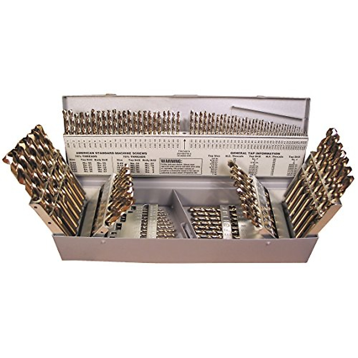 Viking Drill and Tool by Norseman 69280 Type 240-D 135 Degree Split Point Cobalt Jobber Gold Finish Drill Set (115 Piece)