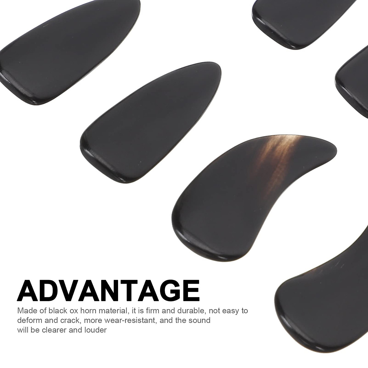 Professional Guzheng Nails Black Ox Horn Finger Protectors for Guzheng Beginners Guqin Instrument (Large), 3x1.3cm, CM0B1150VCU1MM11QN2