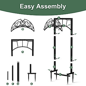 Garden Hose Holder for Outside, Upgraded Freestanding Water Hose Holder with 4 Spikes, Heavy Duty rustproof Metal Garden Hose Storage Stand for Outside, Black