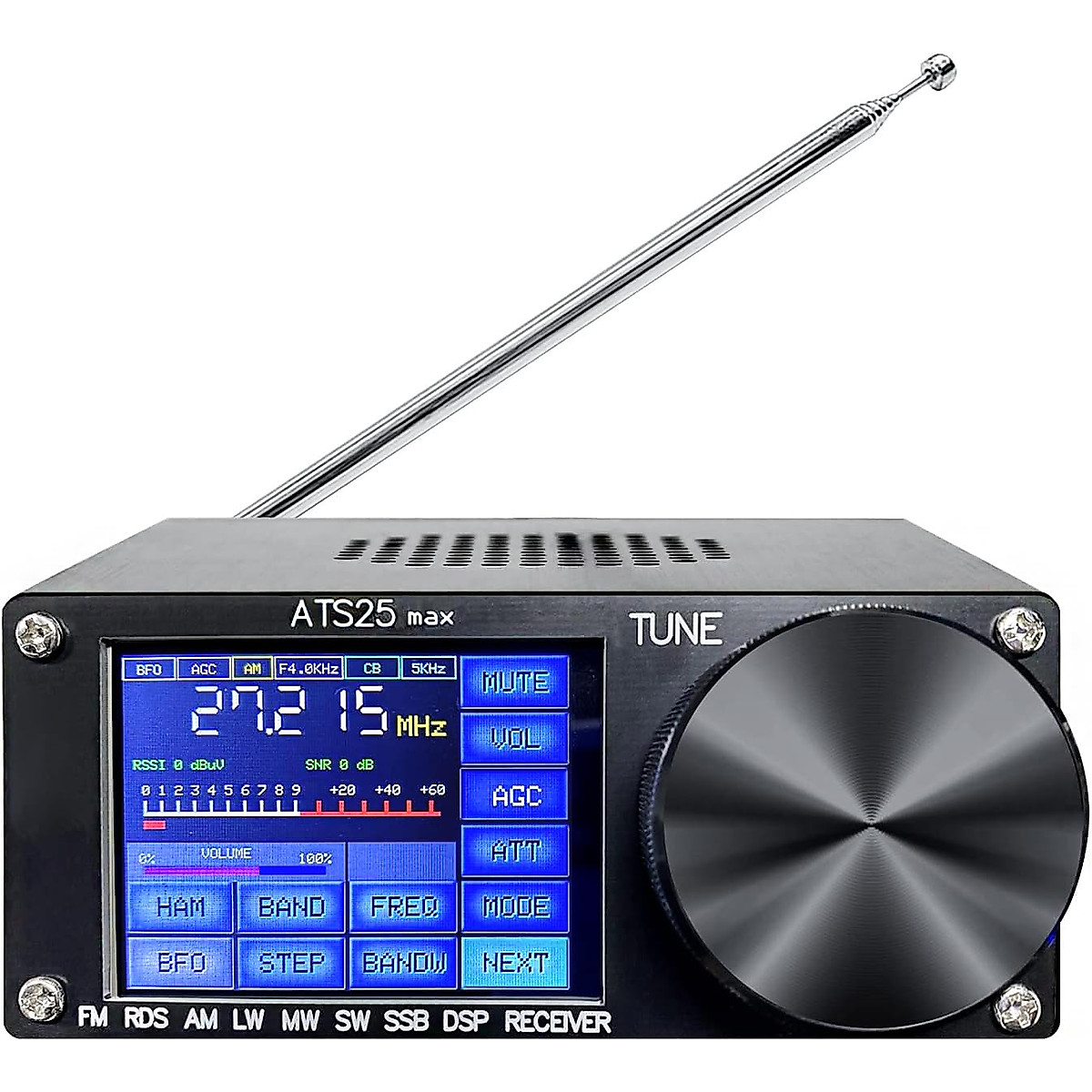 Si4732 ATS-25MAX Upgrade Version 5.2B Full Band Radio Receiver, FM LW MW & SW SSB DSP Receiver 2.4 Touch Screen Built in 4000mAh Battery