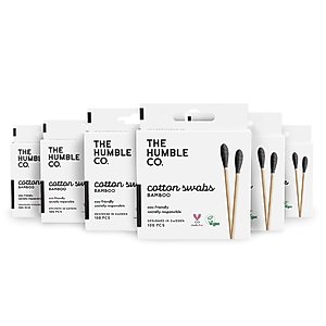 The Humble Co. Bamboo Cotton Swabs (600 count) - Cotton Swabs and Cotton Buds for Ears, Makeup, Pet Care and Cleaning (Black)