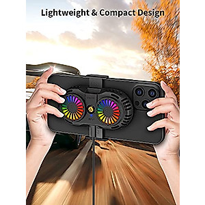 SakuraClub Phone Cooler, Cell Phone Cooling Fan with Dual Cooling Chip, Cooling Case for iOS/Android Phones, Fit for Mobile Gaming, Video Streaming, Car Driving (Need to Be Plugged in)