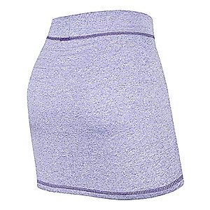 MOQIVGI Skorts for Women with Pockets Hight Waist Bodycon Ruched Golf Tennis Skirts with Inner Shorts Pockets Juniors Exercise Fitness Apparel Purple Large