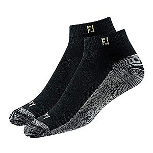 FootJoy Men's ProDry Sport 2-Pack Socks, Black, Fits Shoe Size 7-12