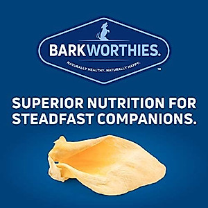 Barkworthies Cow Ears Dog Chews - 2 Pack High Protein Cow Ear All Natural Dog Treats - Grain Free, Rawhide Free Protein Chews for Puppy Teething, Dog Training, and Aggressive Chewer with E-Book