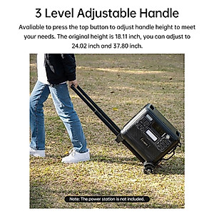 Generic FOSSiBOT F2400 Foldable Cart Hand Truck 3 Level Adjustable Handle with 2 Dual Ball Bearing Wheels for Portable Power Station Moving