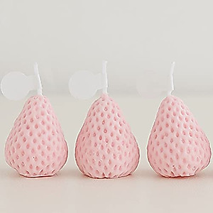 VALICLUD 8 Pcs Mini Scented Candles Strawberry Shaped Aromatherapy Candle Decorative Fragrance Candle for Table Scatter Photo Booth Props Pink
